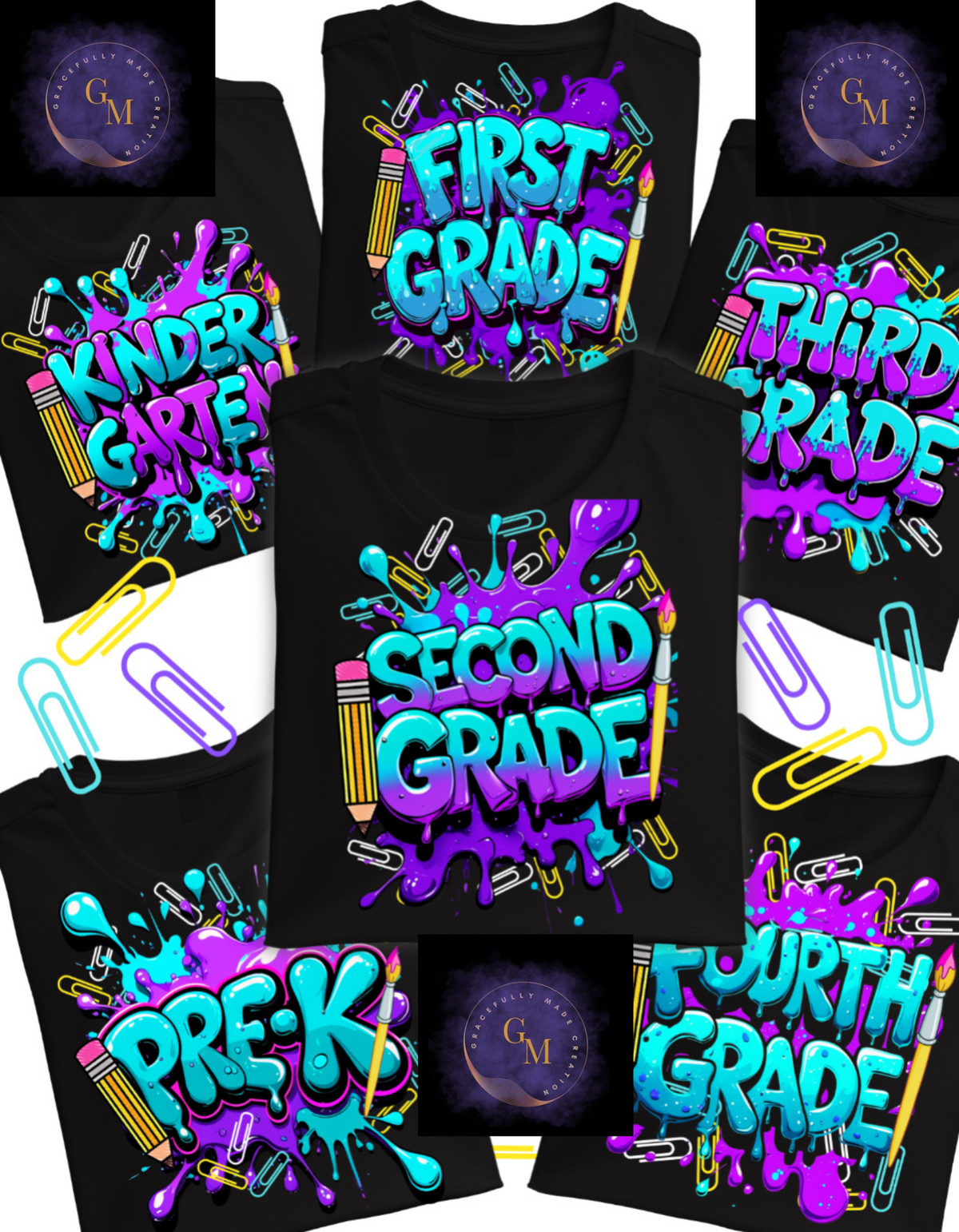 Color Splash Grade Level Tees – Gracefully Made Creation, LLC